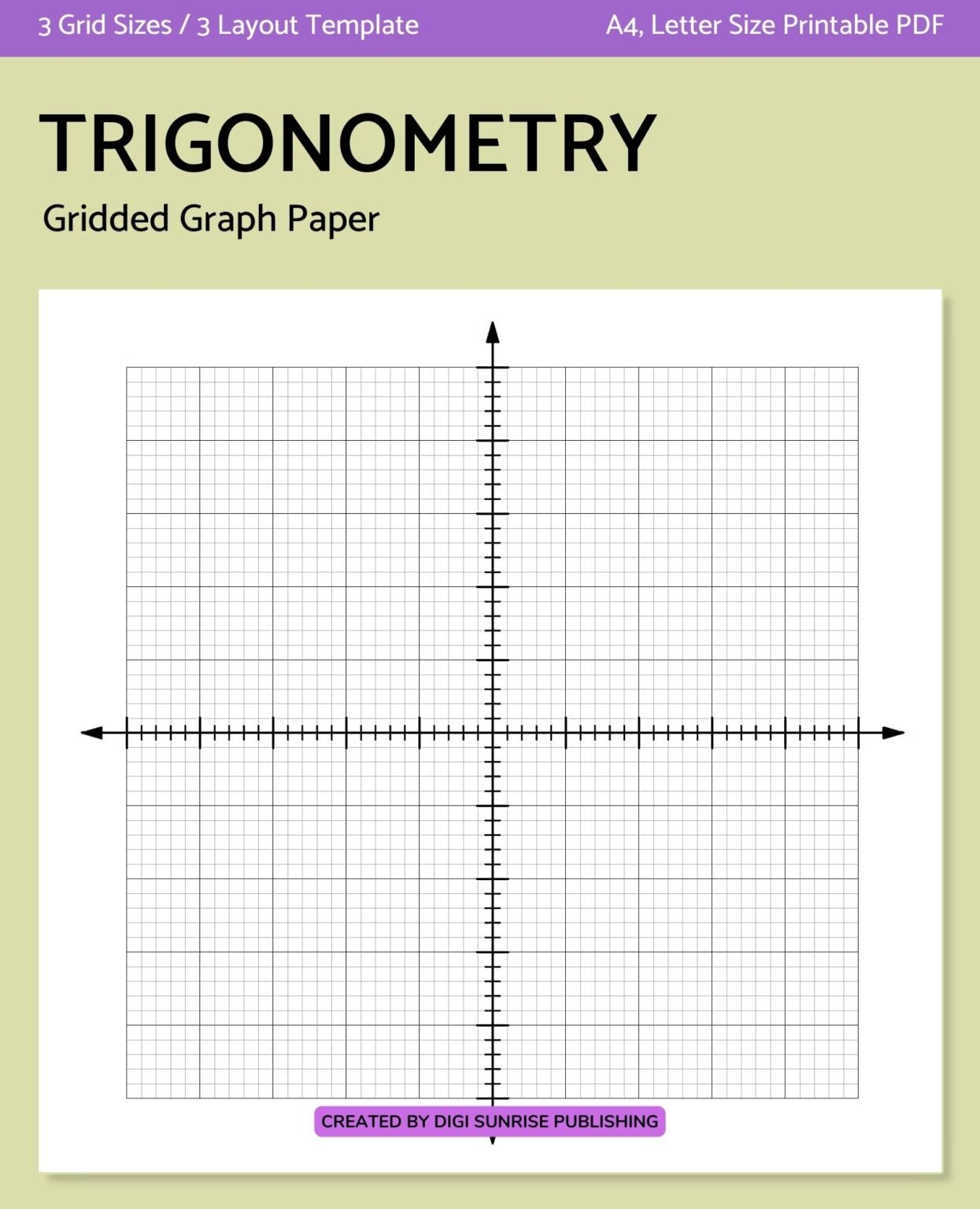 Trigonometry Gridded Graph Paper Pack - Digi Sunrise