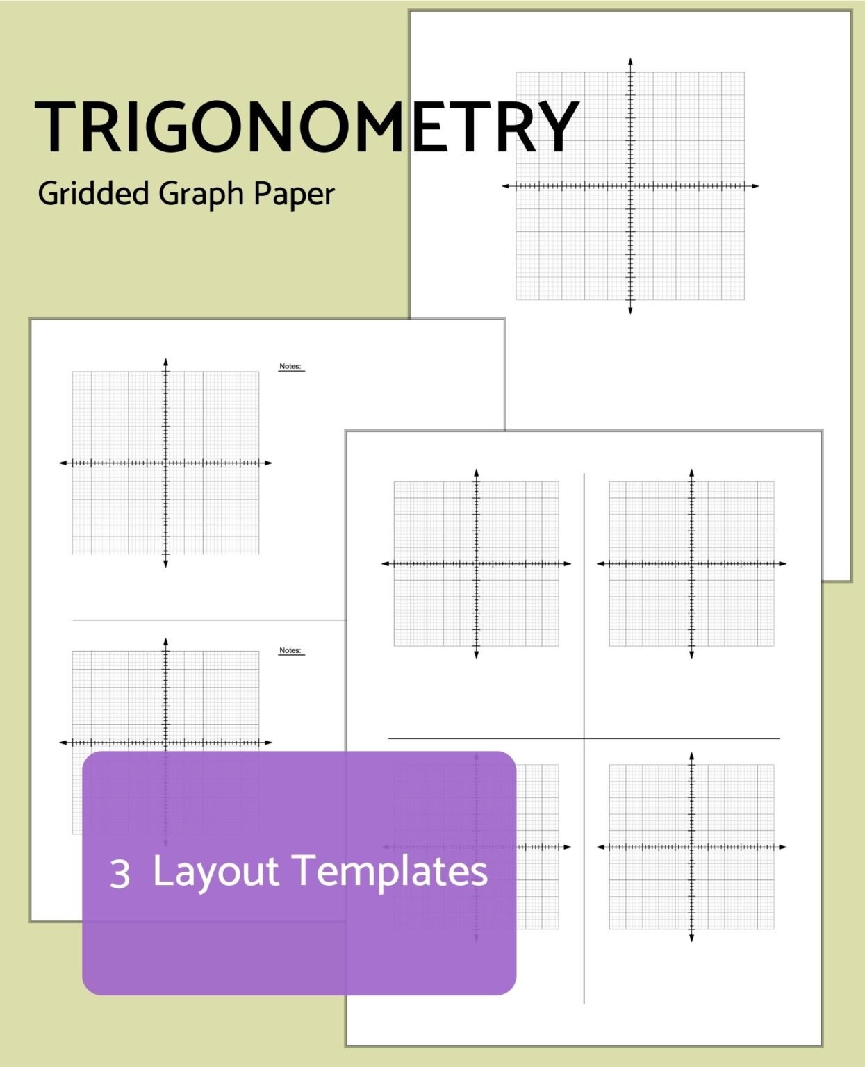Trigonometry Gridded Graph Paper Pack - Digi Sunrise